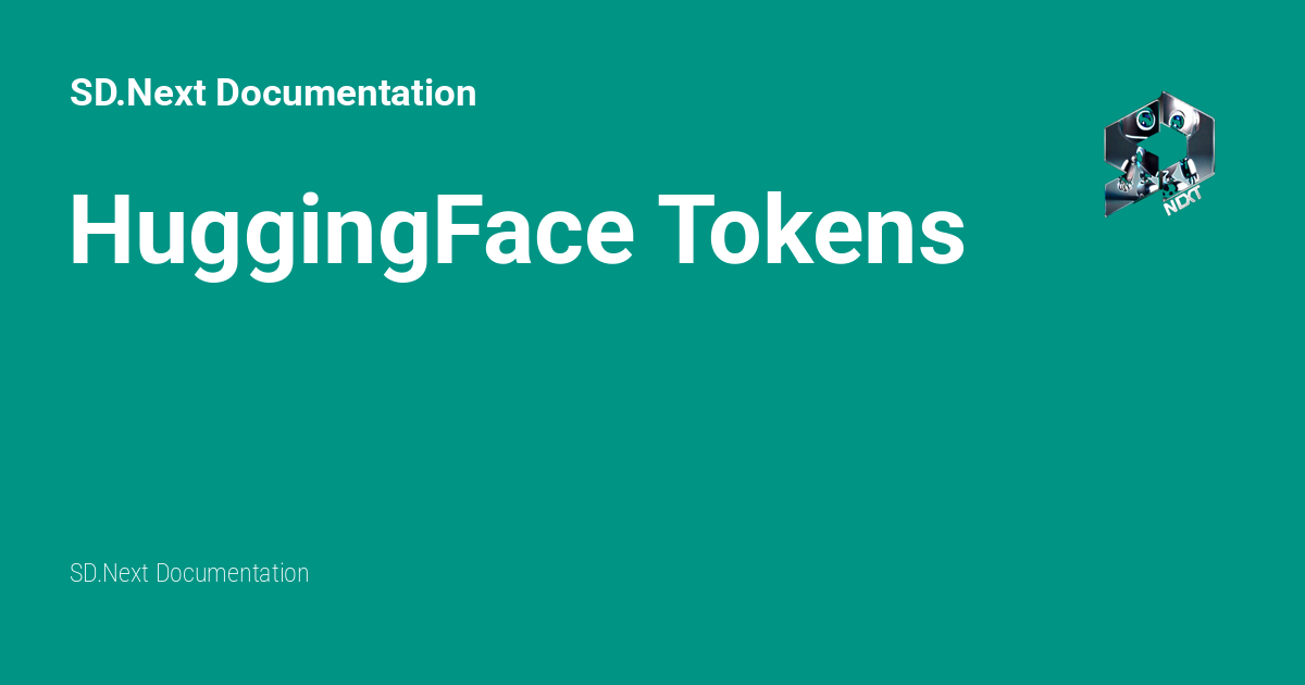 HuggingFace Tokens - SD.Next Documentation